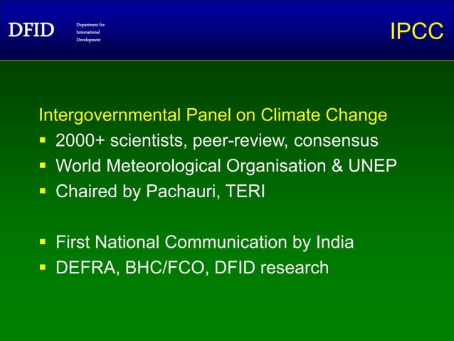 DFID India climate change overview Feb 2005 v2 | PPT