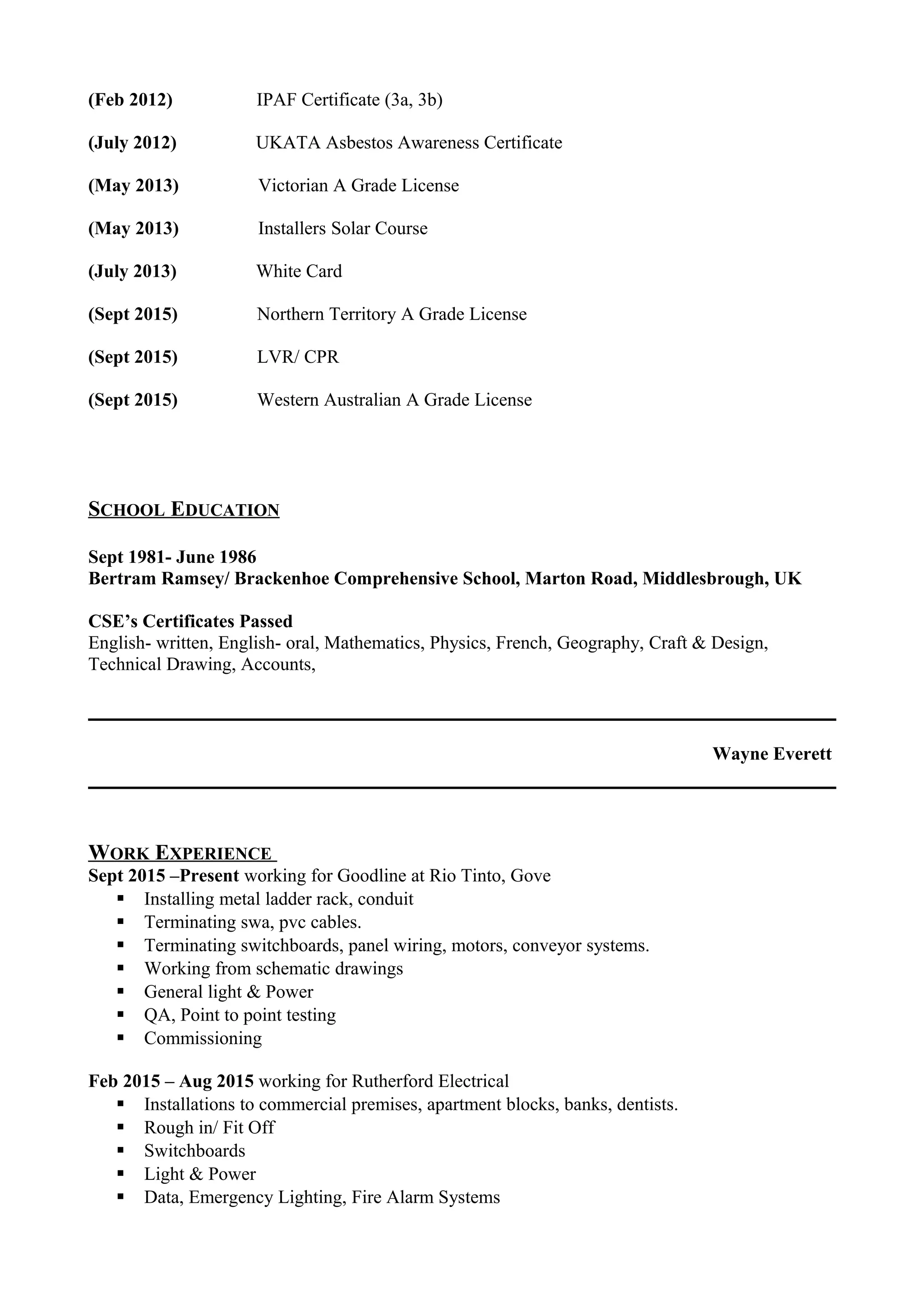 waynes resume | PDF