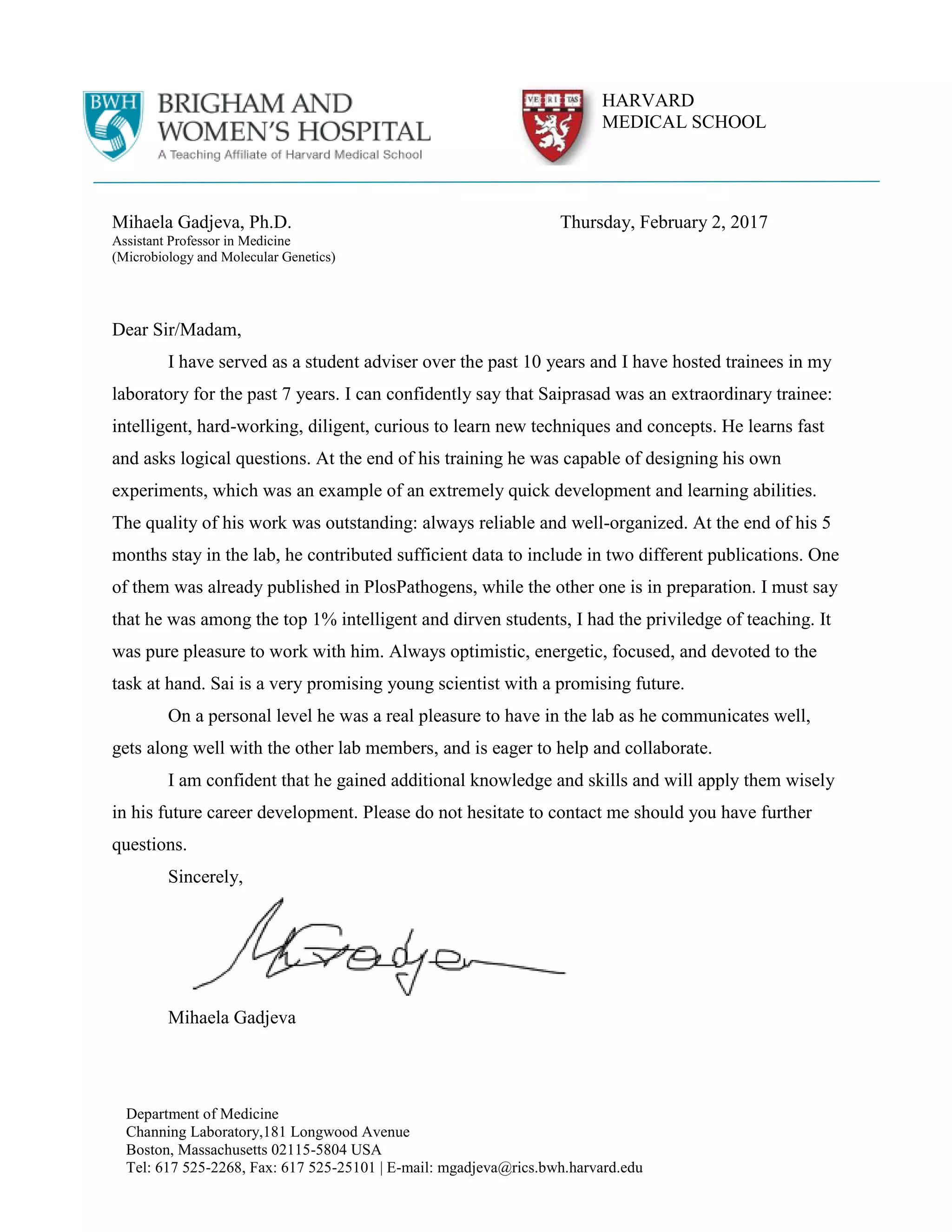 Sai Reference letter | PDF