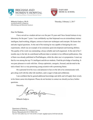 Sai Reference letter | PDF