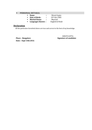 Shruti Gupta - CV | PDF