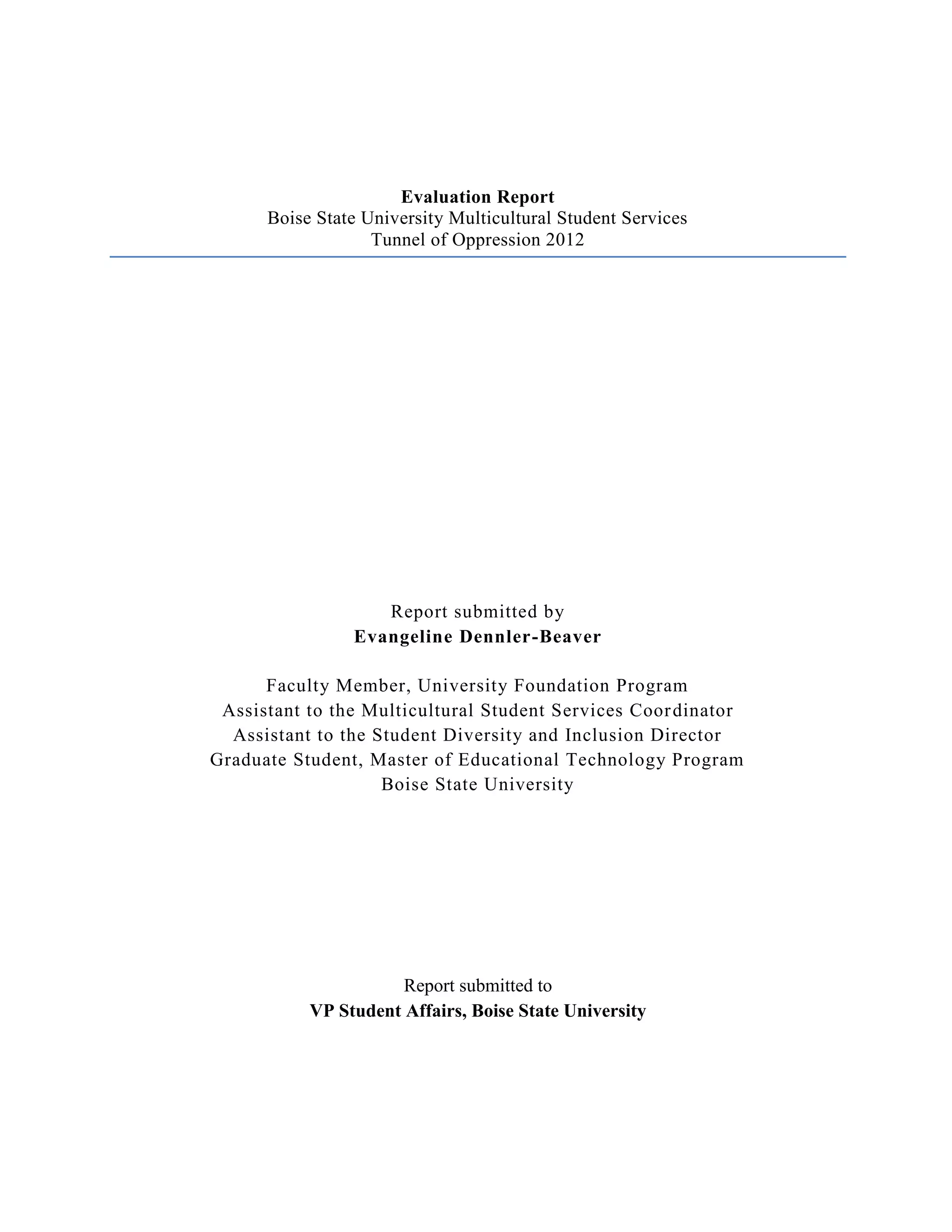 EdTech 505 Evaluation Report | PDF