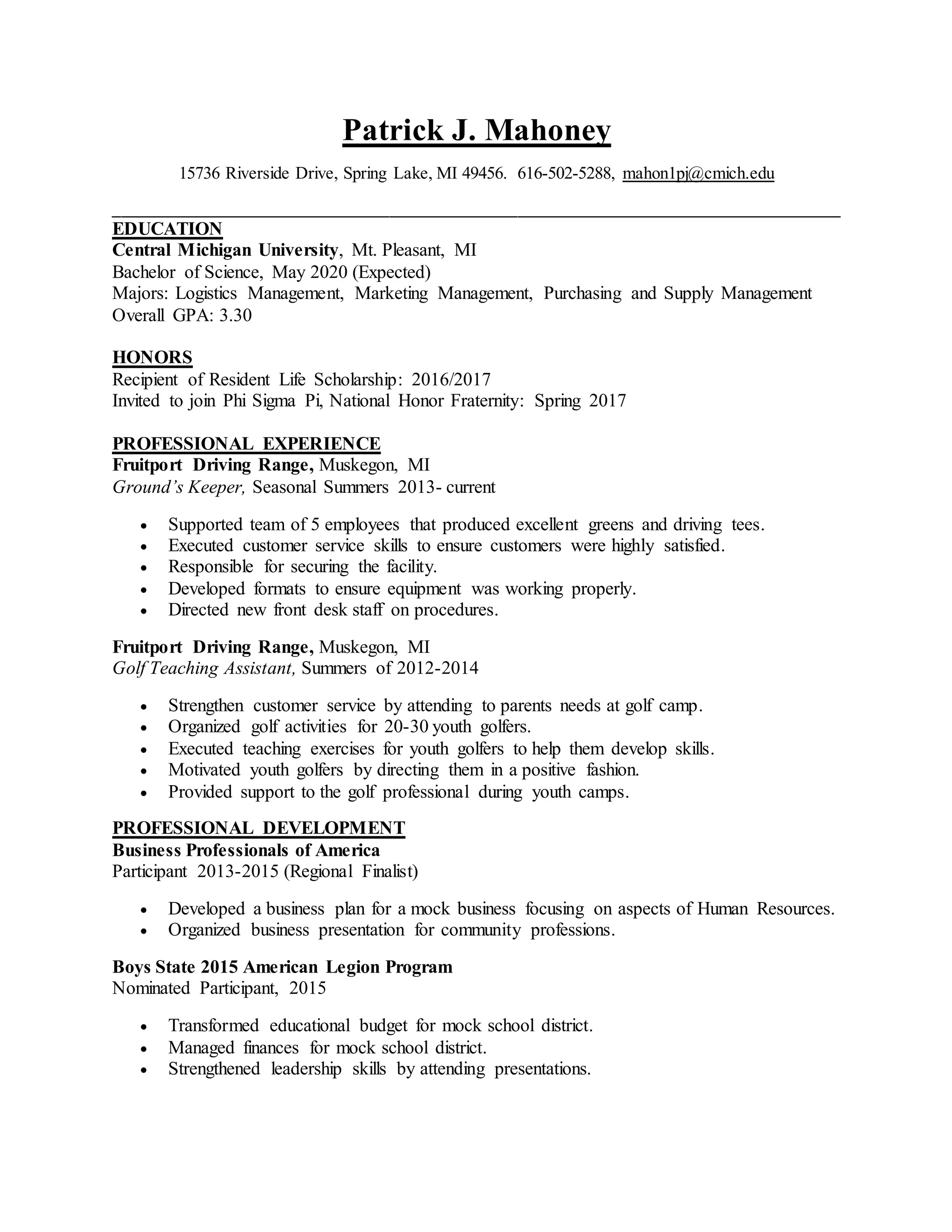 PJM RESUME 2-1-17 | PDF