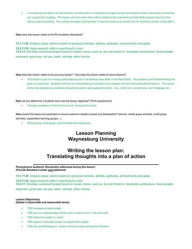 505 lesson plan j walker | PDF