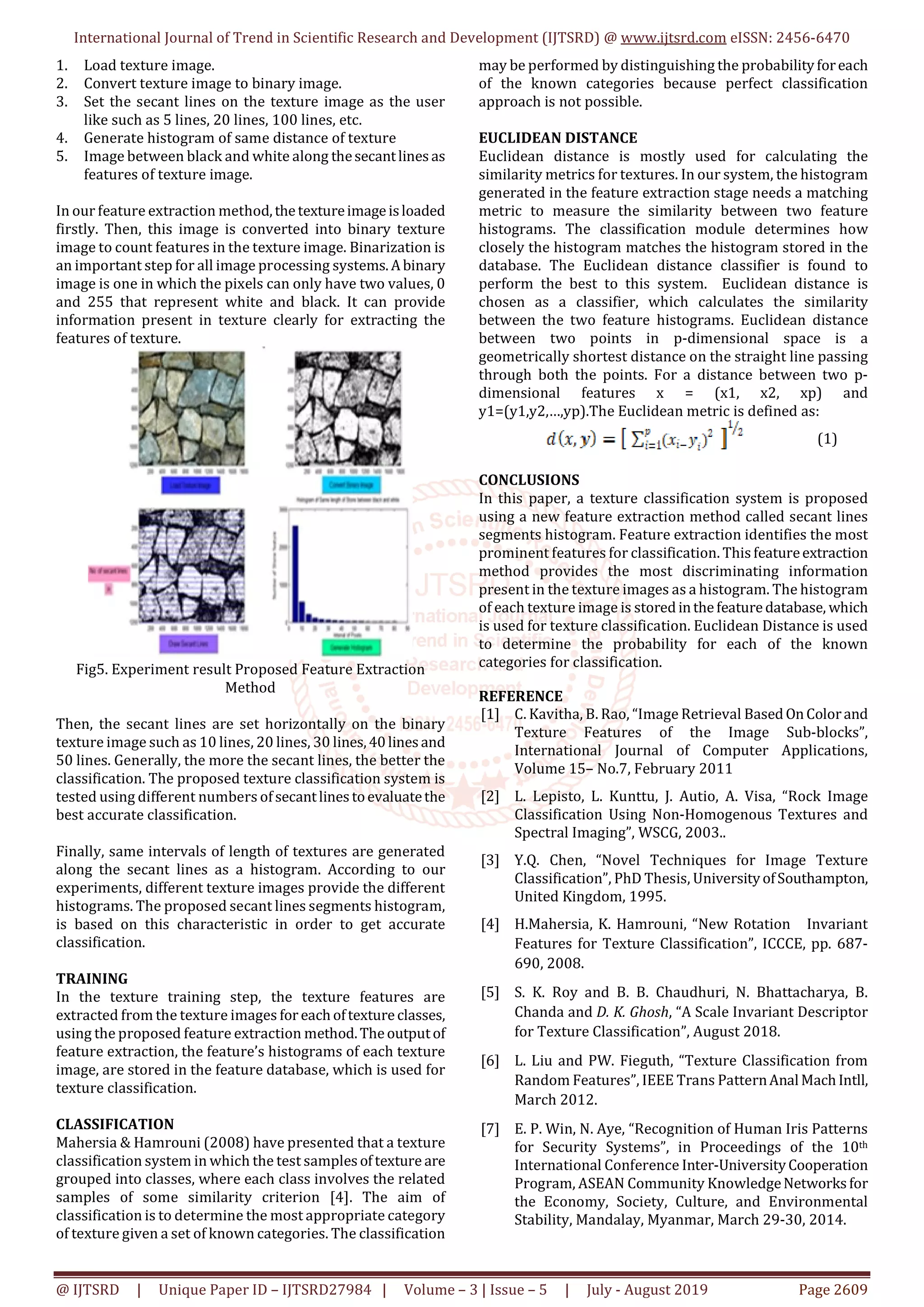 Texture Images Classification using Secant Lines Segments Histogram | PDF