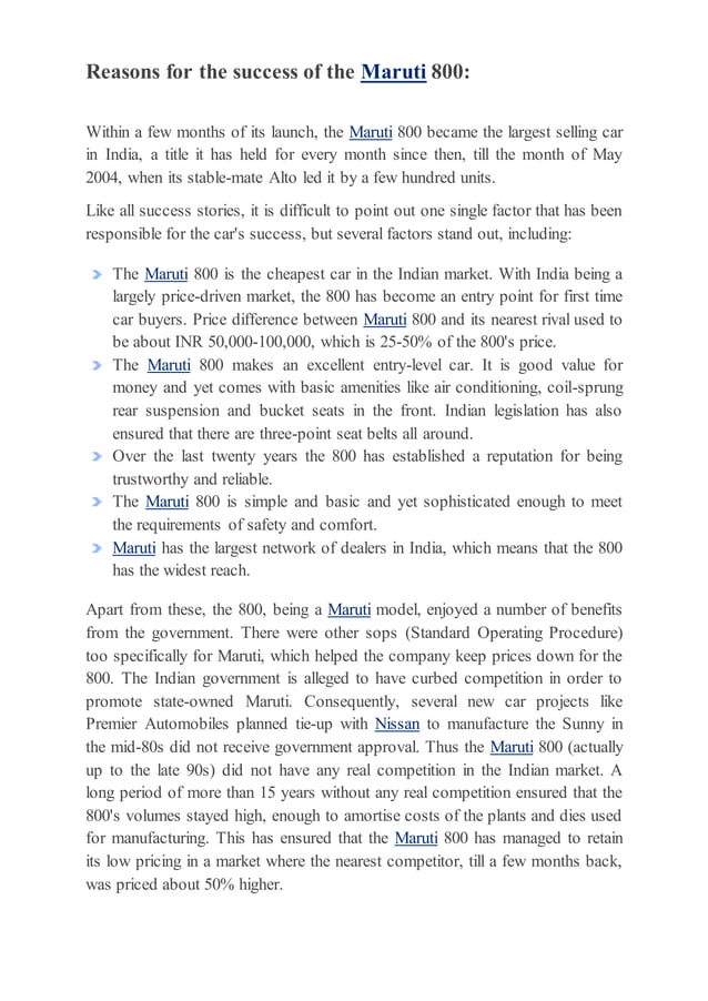 50605951 maruti-800-case-study | DOCX