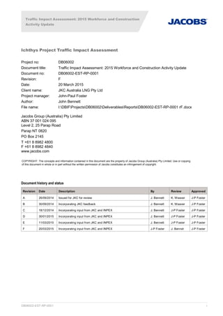 Traffic Impact Assessment 2015 Workforce And Construction Activity ...