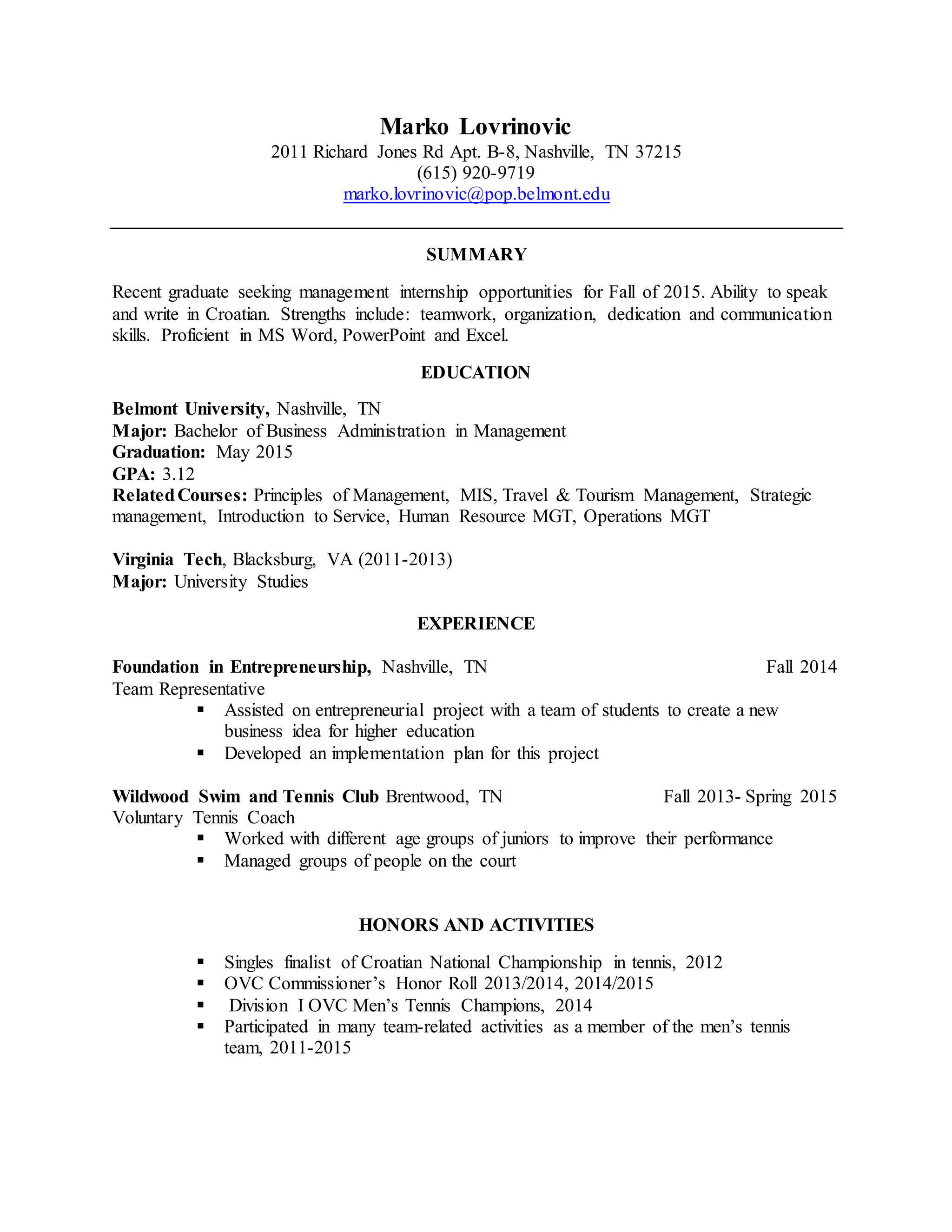 Resume - Marko Lovrinovic-2 | PDF