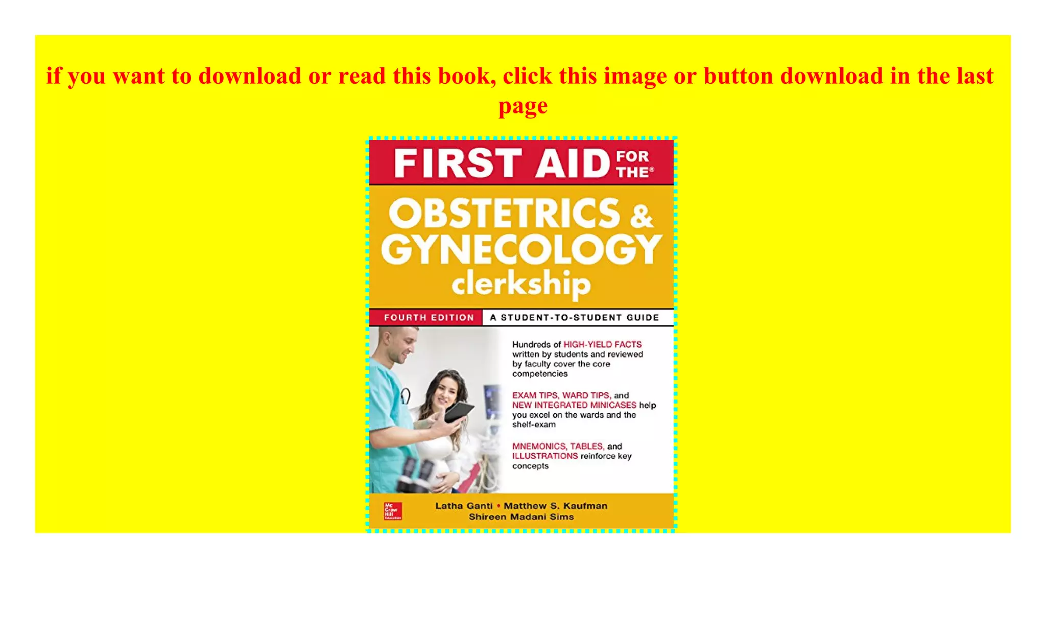 First Aid for the Obstetrics and Gynecology Clerkship, Fourth Edition ...