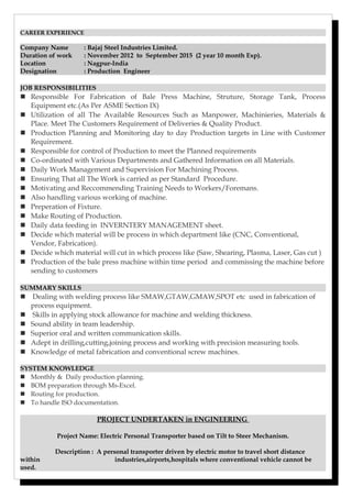 Nasim InternationalFabrication Resume | PDF