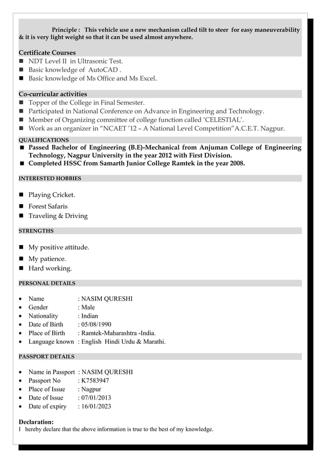 Nasim InternationalFabrication Resume | PDF