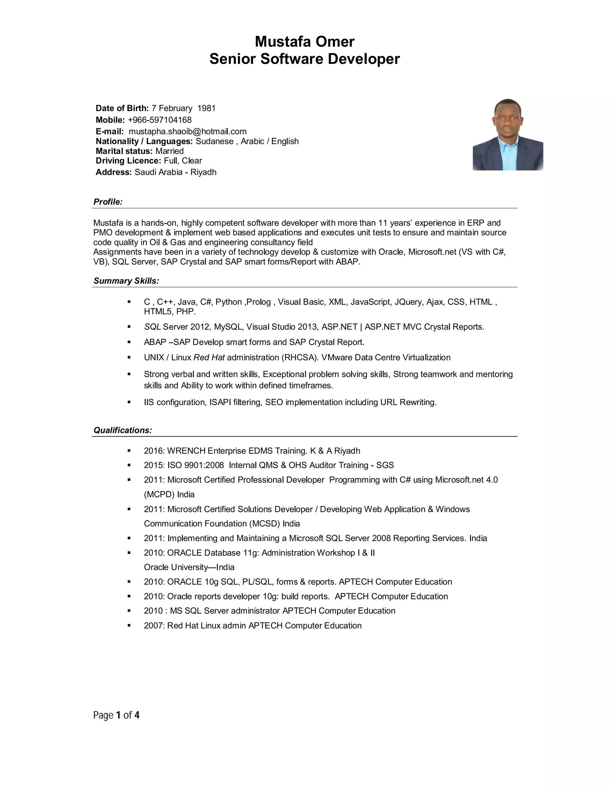 Mustafa_Omer_CV | PDF