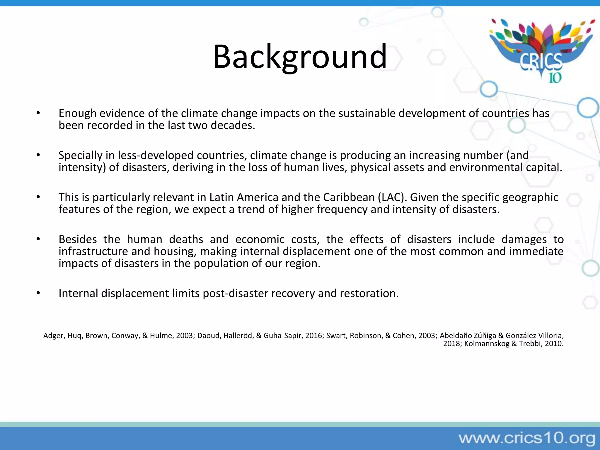 Climate change and internal displacement in countries of Latin-America ...