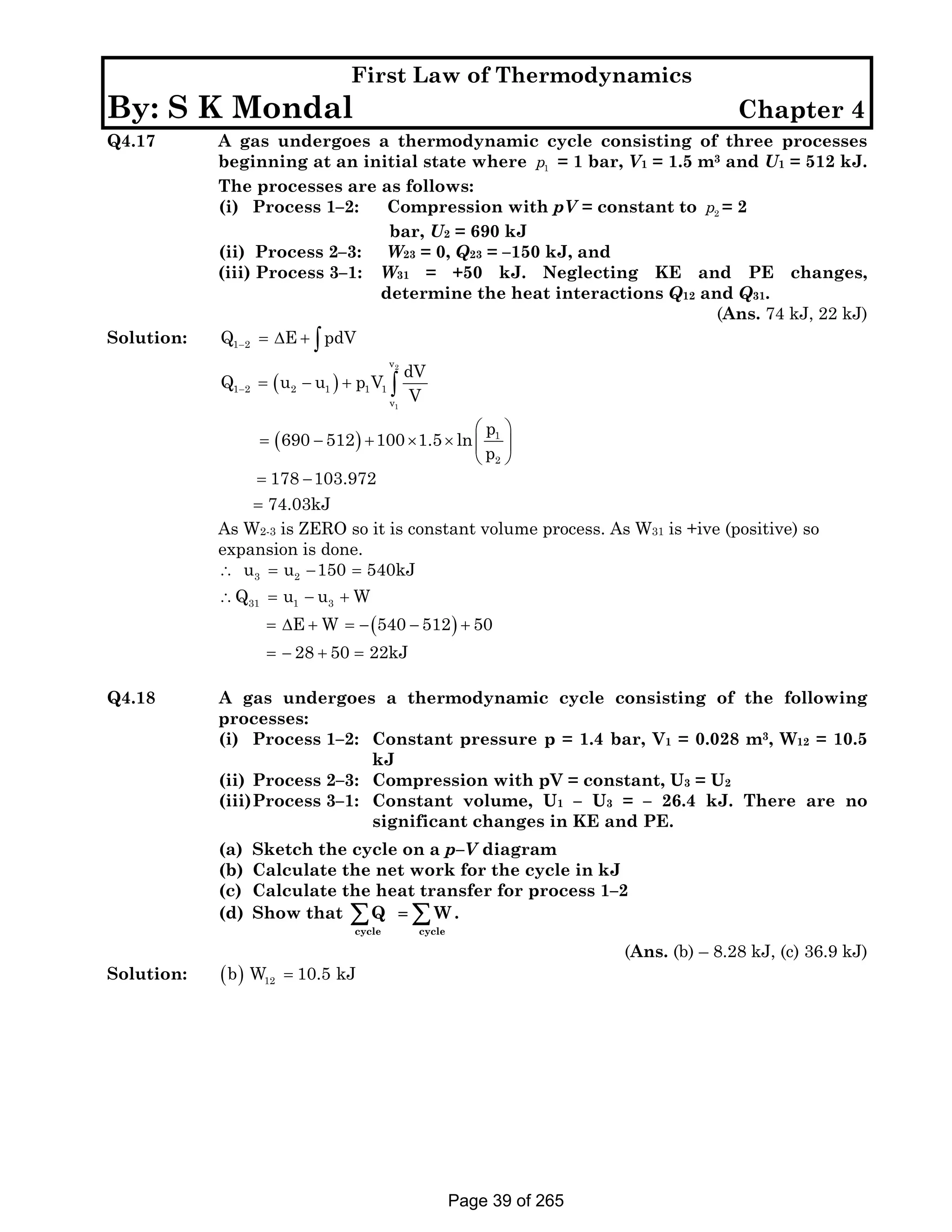 p-k-nag-solution thermodynamics by sk mondal | PDF