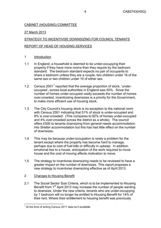 Report to Cabinet (Housing Committee) - Strategy to Incentivise ...