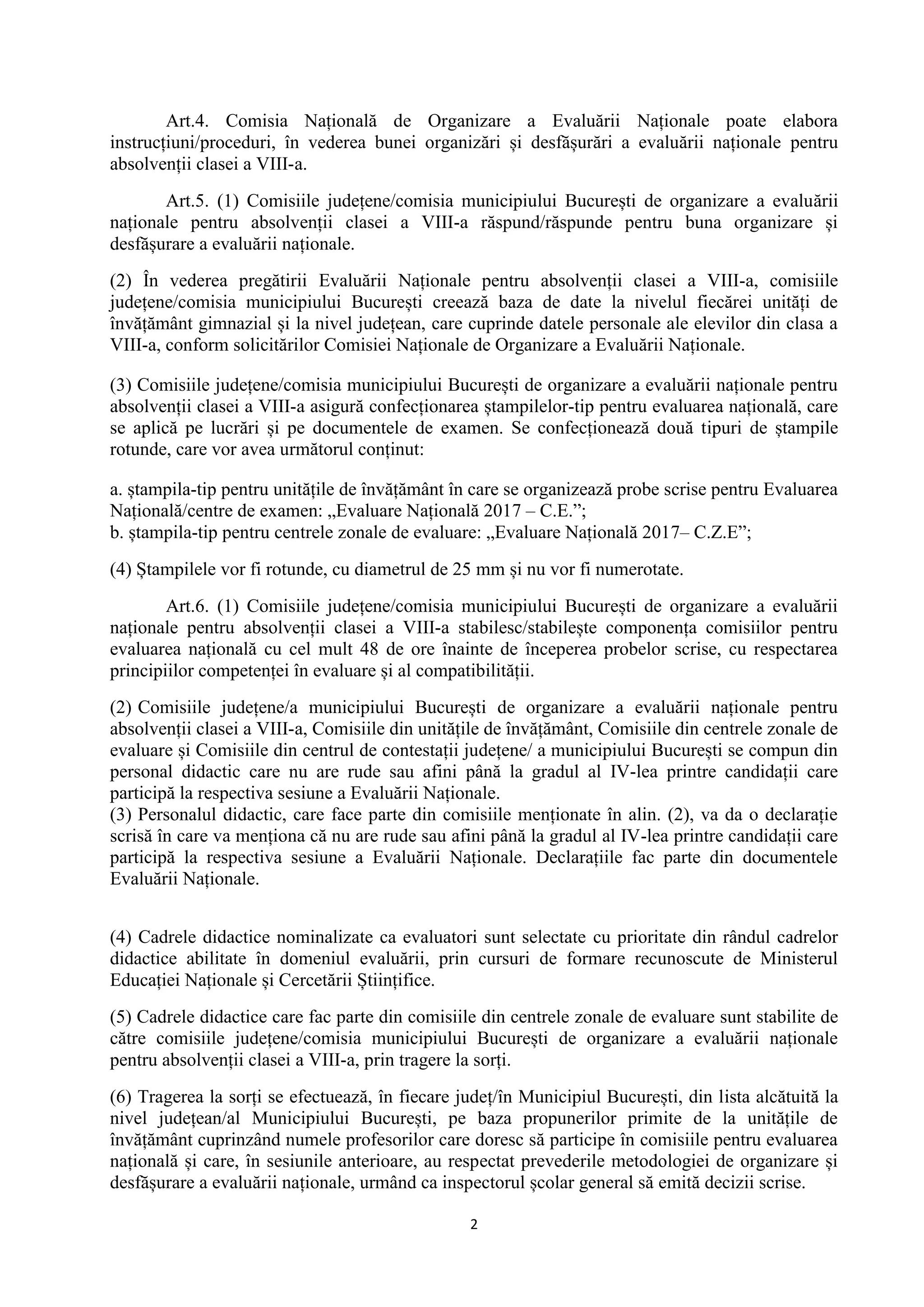 ordin evaluare nationala 2017 | PDF