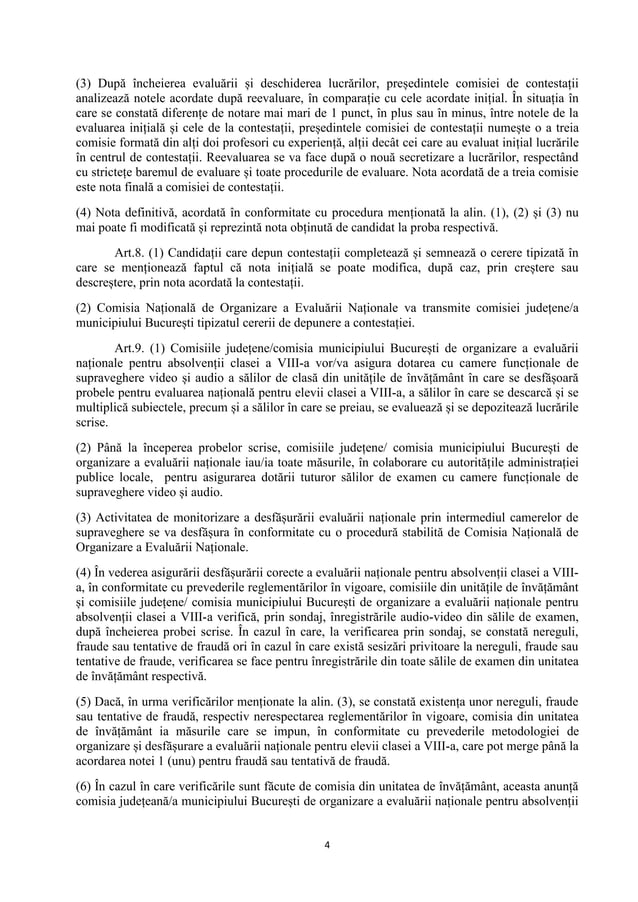 ordin evaluare nationala 2017 | PDF