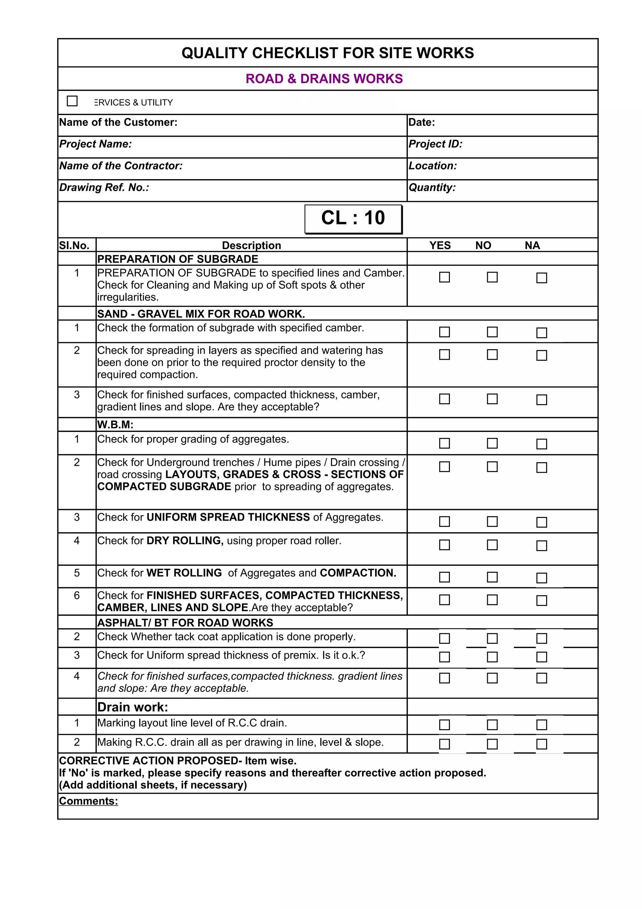 50727481 checklist-for-site-works | PDF