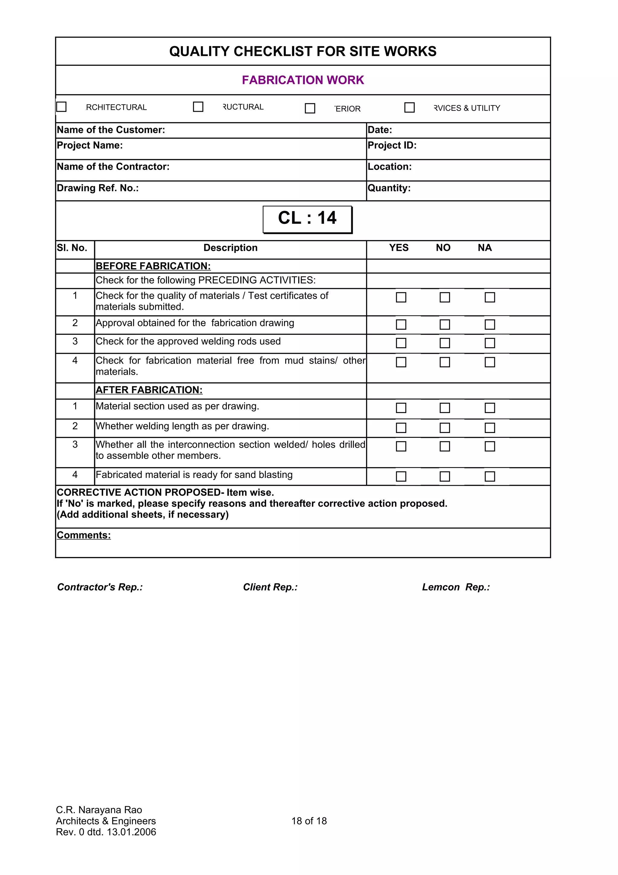50727481 checklist-for-site-works | PDF