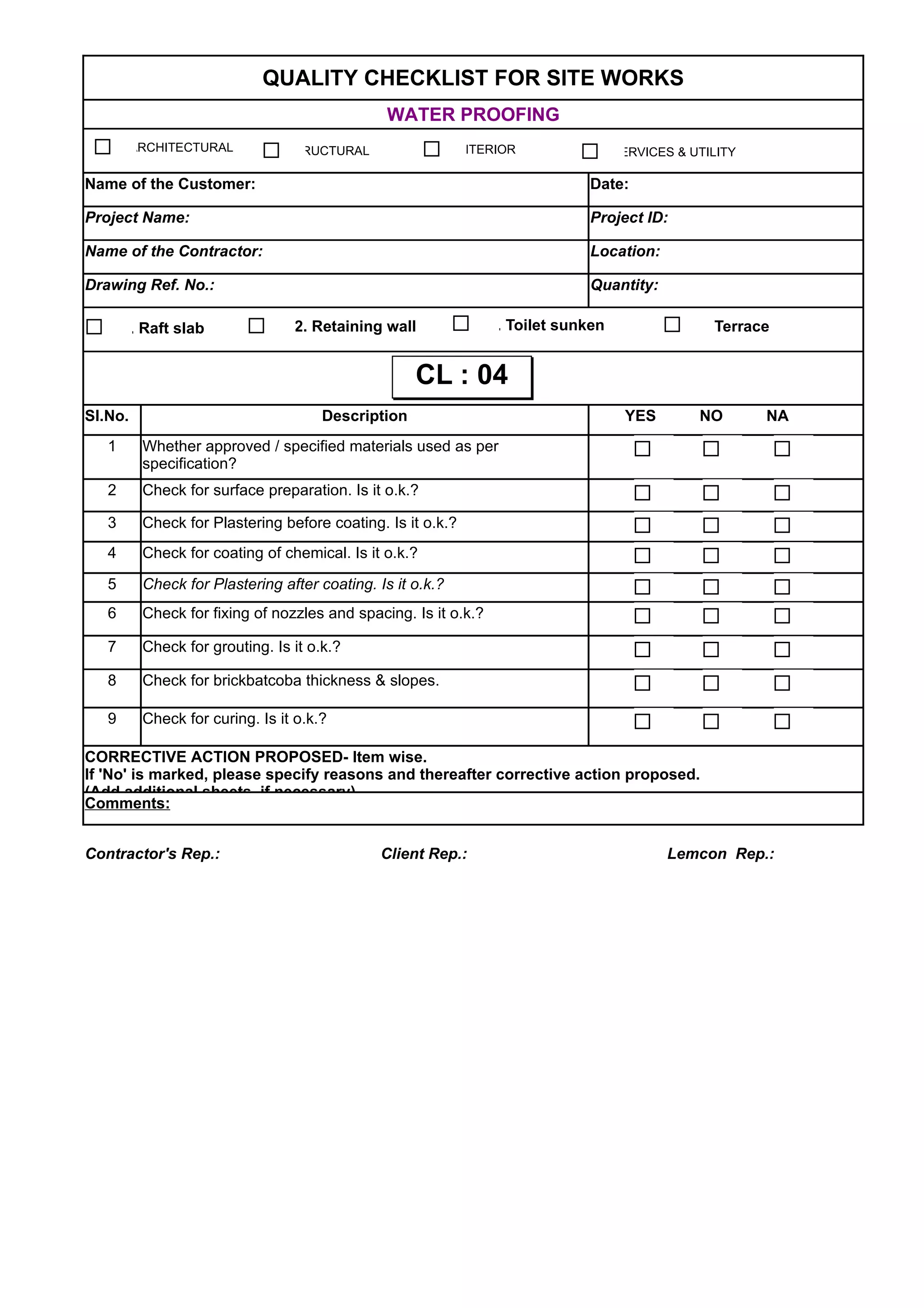 50727481 checklist-for-site-works | PDF