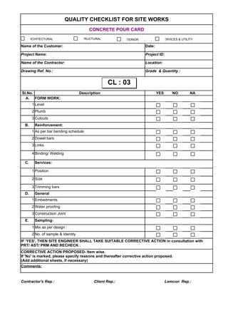 50727481 checklist-for-site-works | PDF