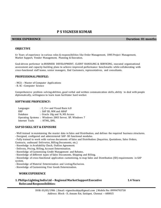 Vignesh Resume Updated - Nov 2016 | DOCX | Computing | Technology & Computing