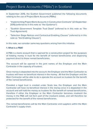 Project Bank Accounts in Scotland - 15 Key Questions | PDF