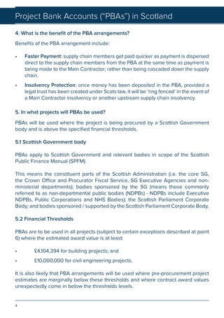Project Bank Accounts in Scotland - 15 Key Questions | PDF