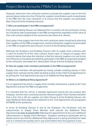 Project Bank Accounts in Scotland - 15 Key Questions | PDF