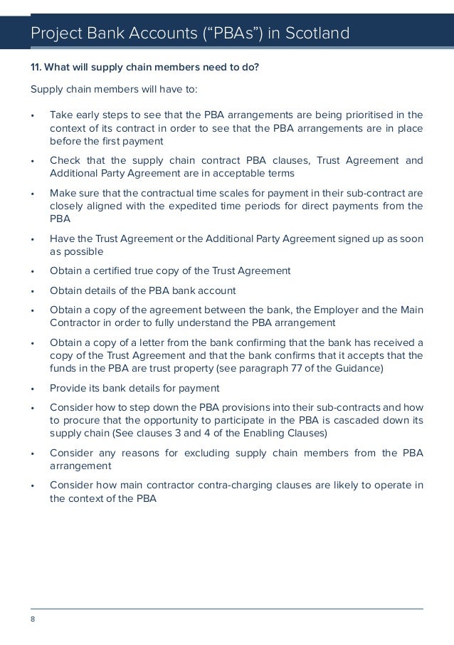 Project Bank Accounts in Scotland - 15 Key Questions