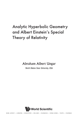 Analytic Hyperbolic Geometry And Albert Einsteins Special Theory Of ...