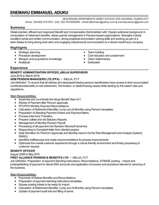 ADUKU ENEMAKU_CV new | PDF