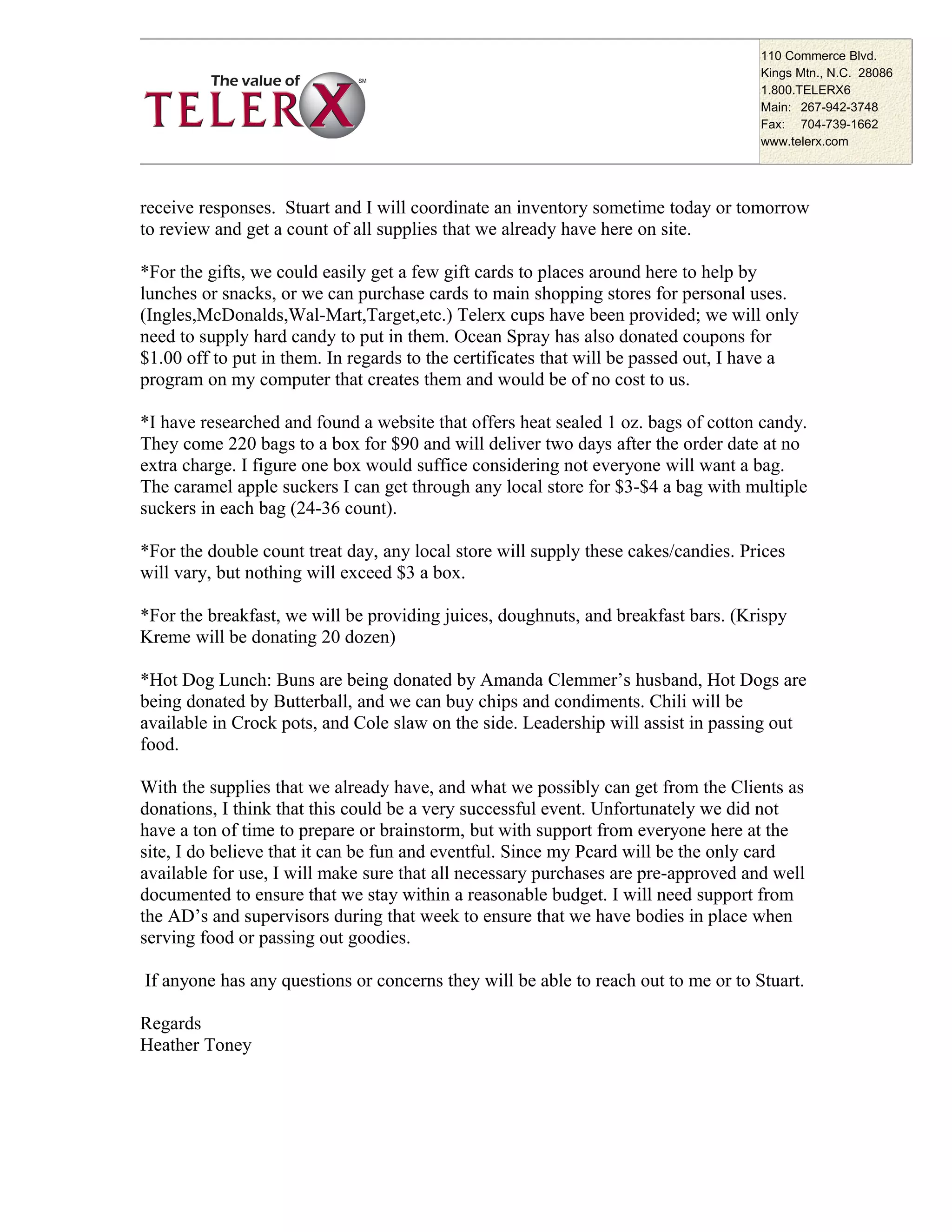 Customer Service Week Proposal | DOC
