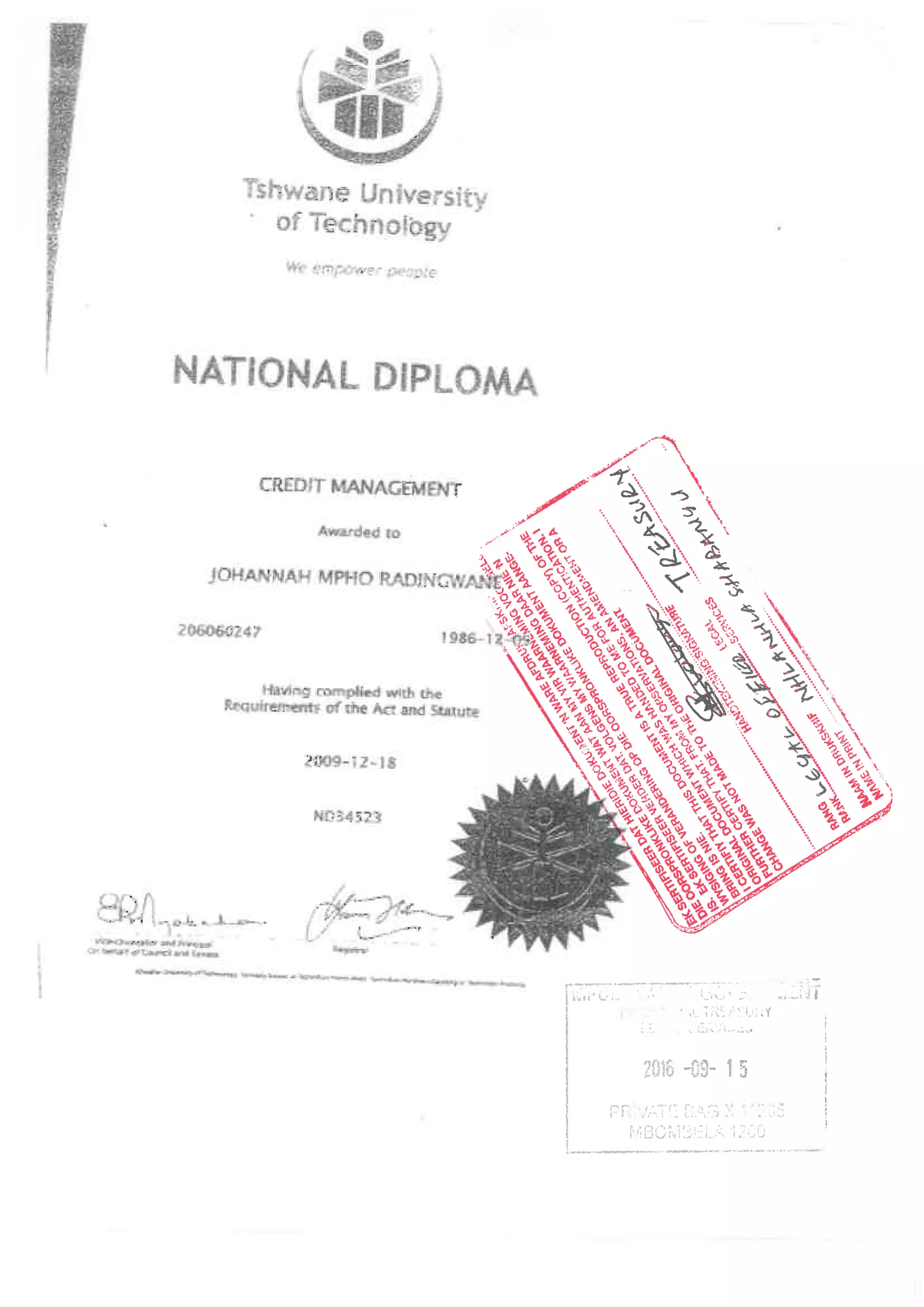 mpho certified documents | PDF