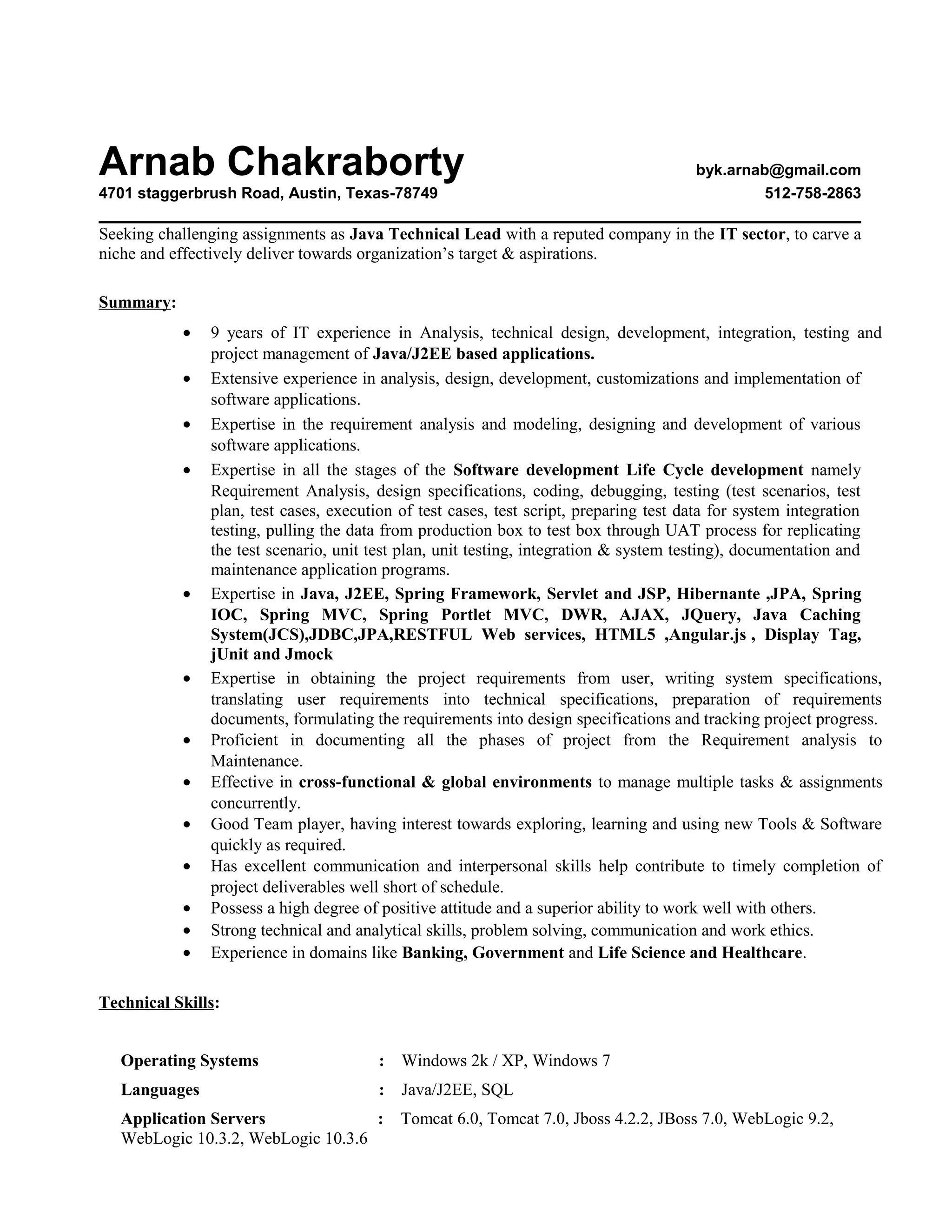 Arnab Chakraborty CV | DOC