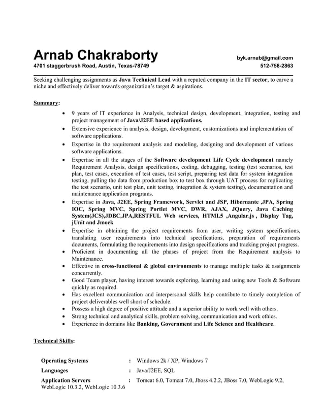Arnab Chakraborty CV | DOC