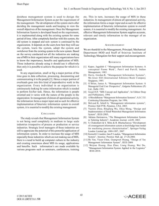 Study on Usage of Management Information System in Medium to Large Scale Industries | PDF