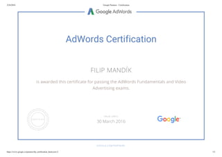 Google Partners - Certification - video | PPT