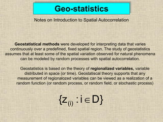geostatistics_for introduction and analysis | PPT