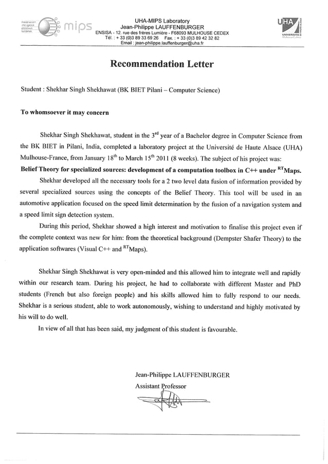 RecommendationLetter_France | PDF