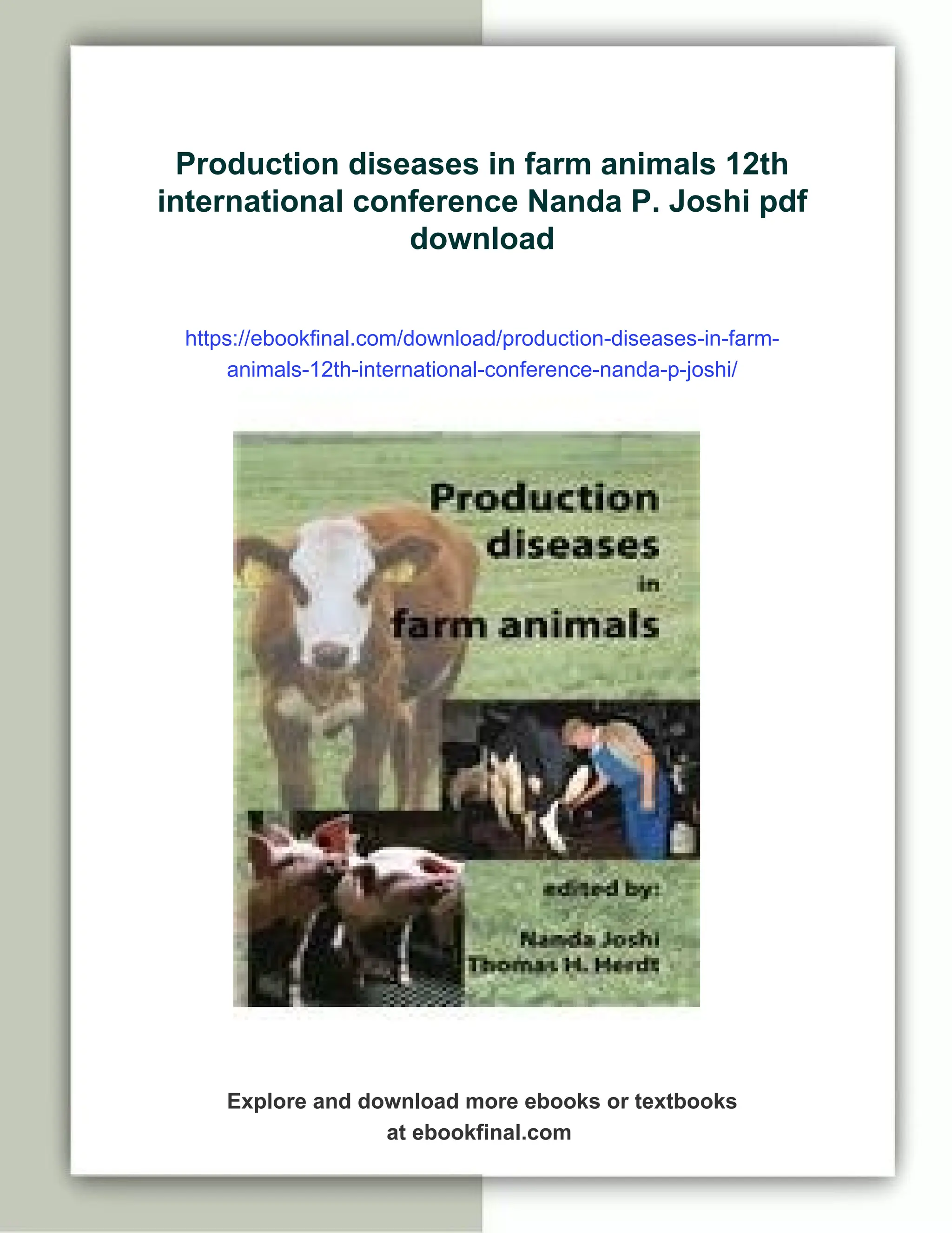 Production diseases in farm animals 12th international conference Nanda ...