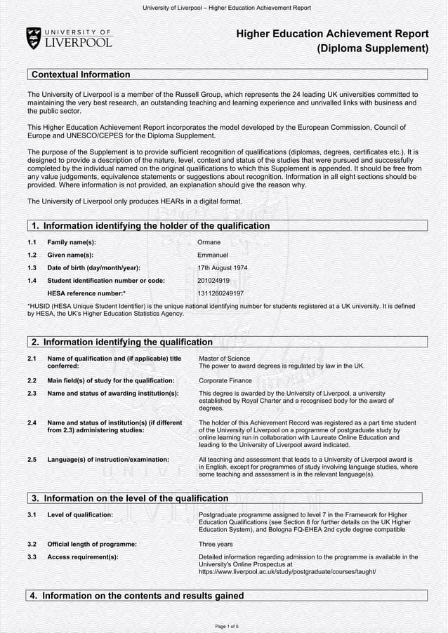 Higher Education Achievement Report (HEAR) _ 201024919-1 | PDF