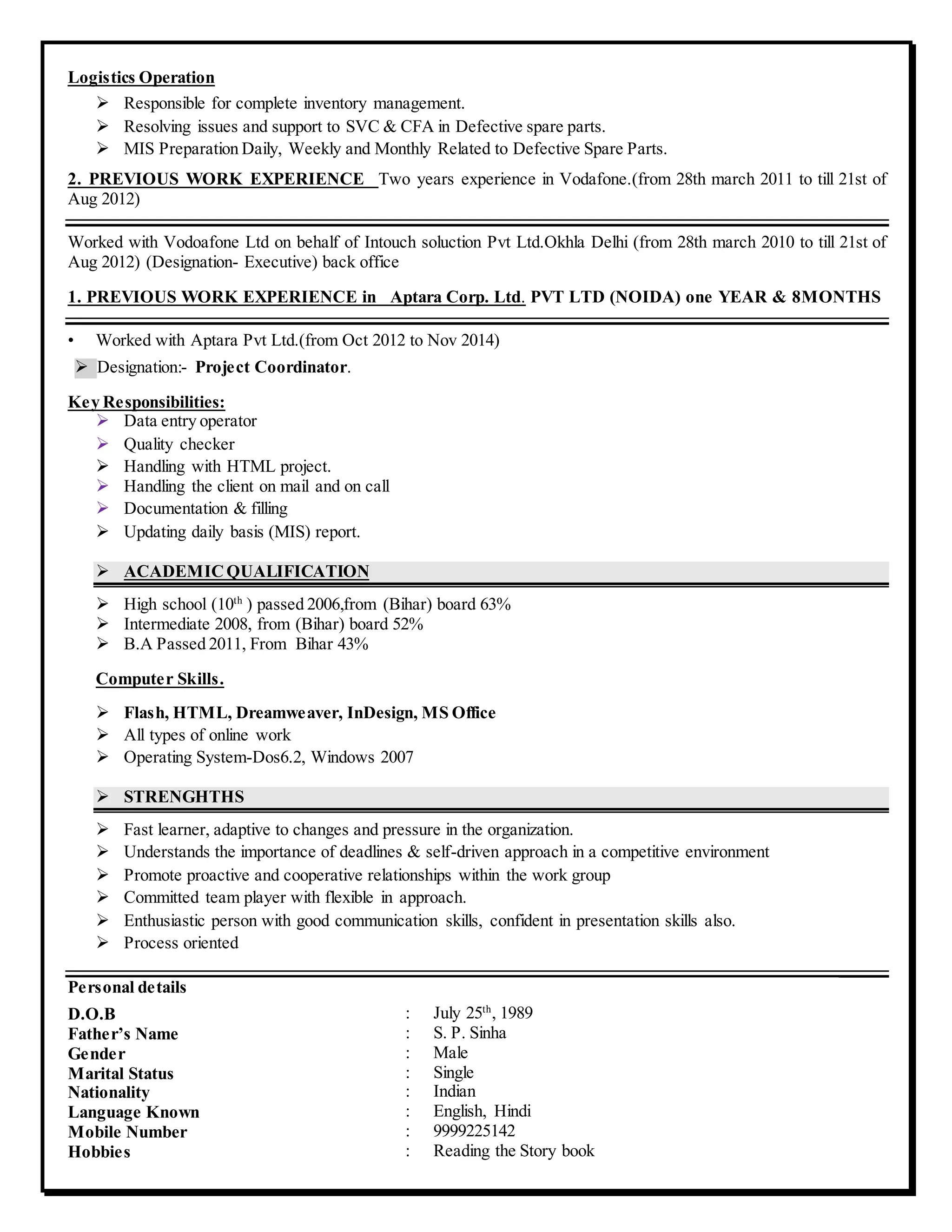 Deepak_Sinha | DOCX | Logistics | Business