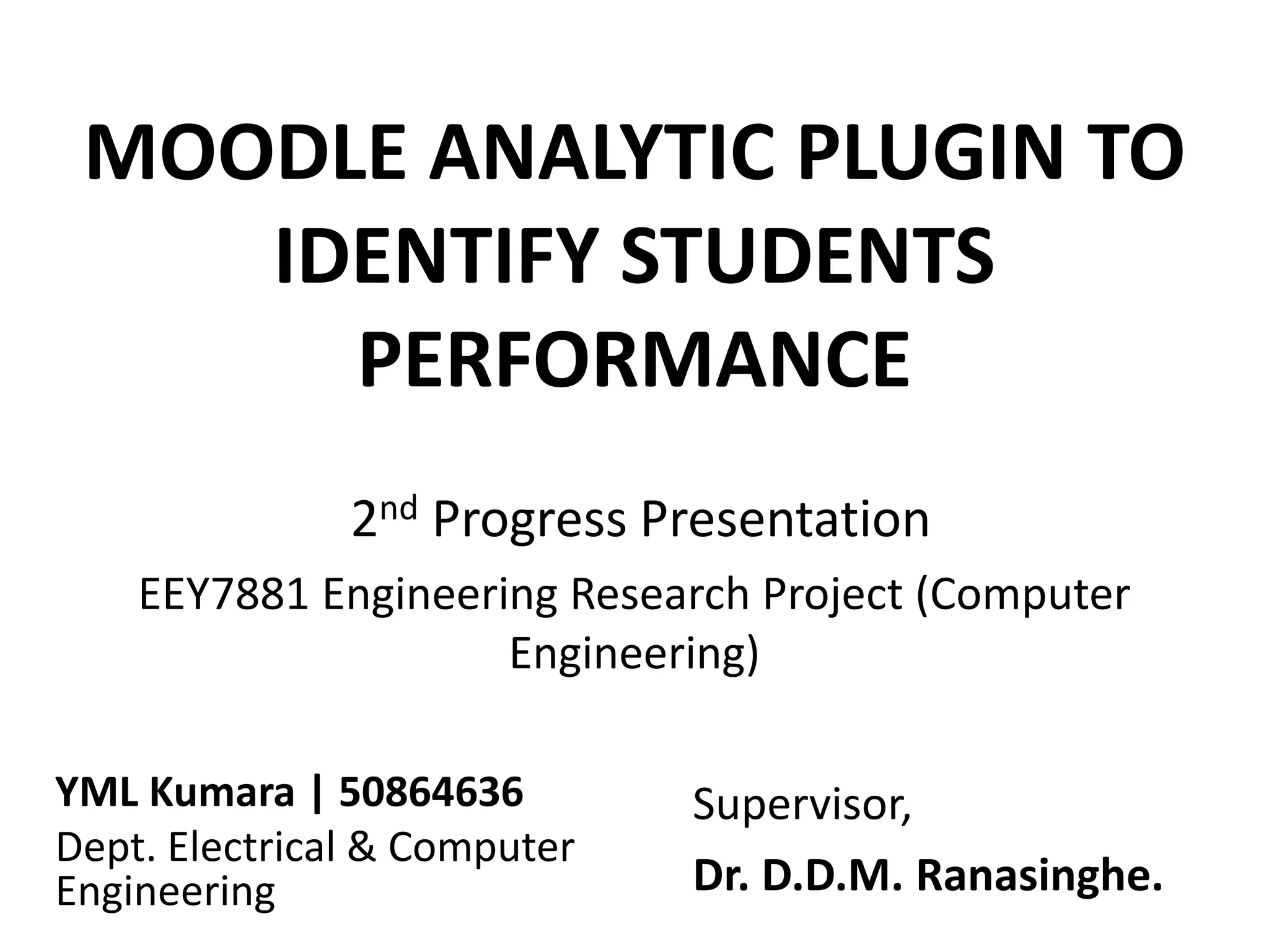 Moodle Analytic Admin Tool Plugin for Student Performance Predict | PPT