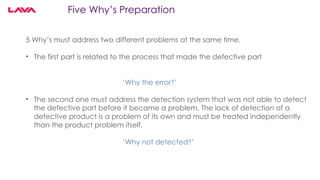 Root cause analysis document intended for manufacturing company | PPTX