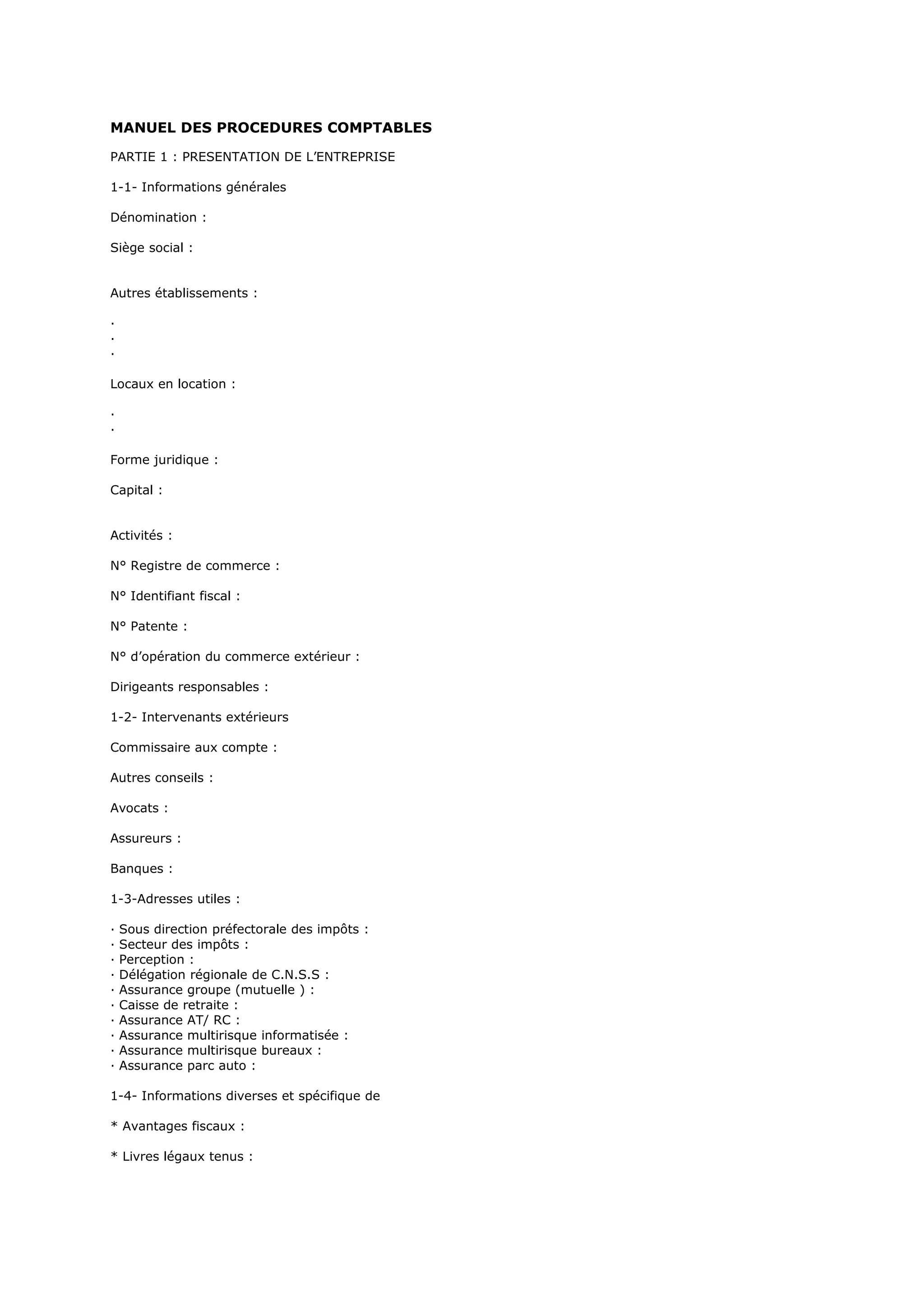 5088745 plan-manuel-de-procedures | DOC | Business Accounting & Finance ...