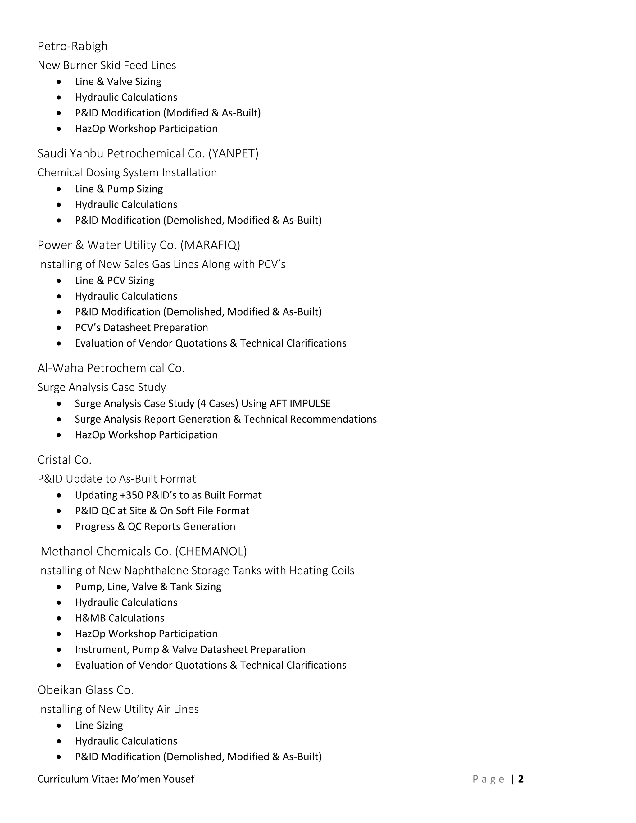 Mo'men Yousef - Process Engineer | PDF