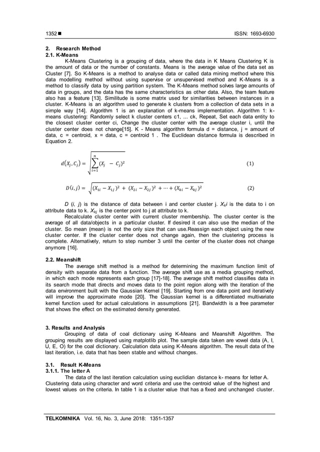 K Means Clustering and Meanshift Analysis for Grouping the Data of Coal Term in Puslitbang ...