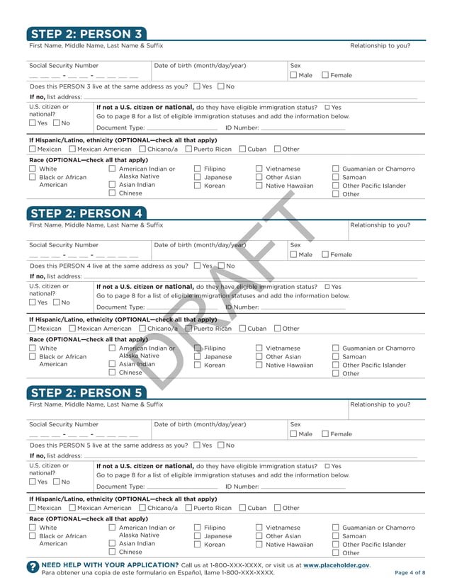 CMS Draft - Application for Individual Health Insurance (No Financial ...
