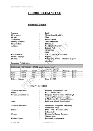 CURRICULUM__V._OF_MINE AssMOD_UPDATED | PDF
